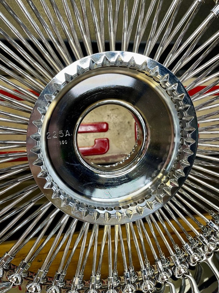 Dayton Wire Wheels 17x7 FWD Standard 100-Spoke All Chrome (PAIR ONLY ...