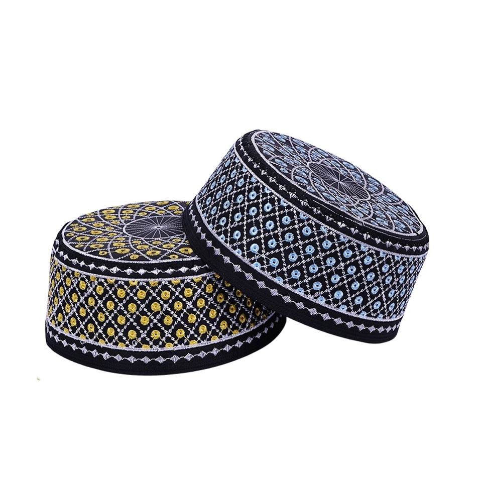 1pc Muslim Arabic Cap Mens Hats Prayer Islam Egyptian Kufi Topi Beanie ...