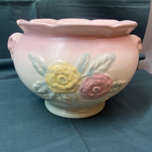 Vintage HULL U.S.A Art Pottery Open Rose Jardiniere Planter 114-8 1/2 ...
