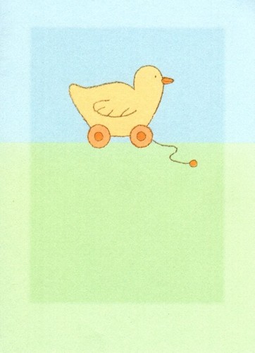 New Sweet Baby Boy or Girl Yellow Duck Pull Toy Hallmark Greeting Card ...