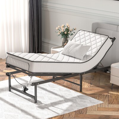 Twin XL Electric Bed Frame Head & Foot Incline Bed Base w/ Wired Remote ...