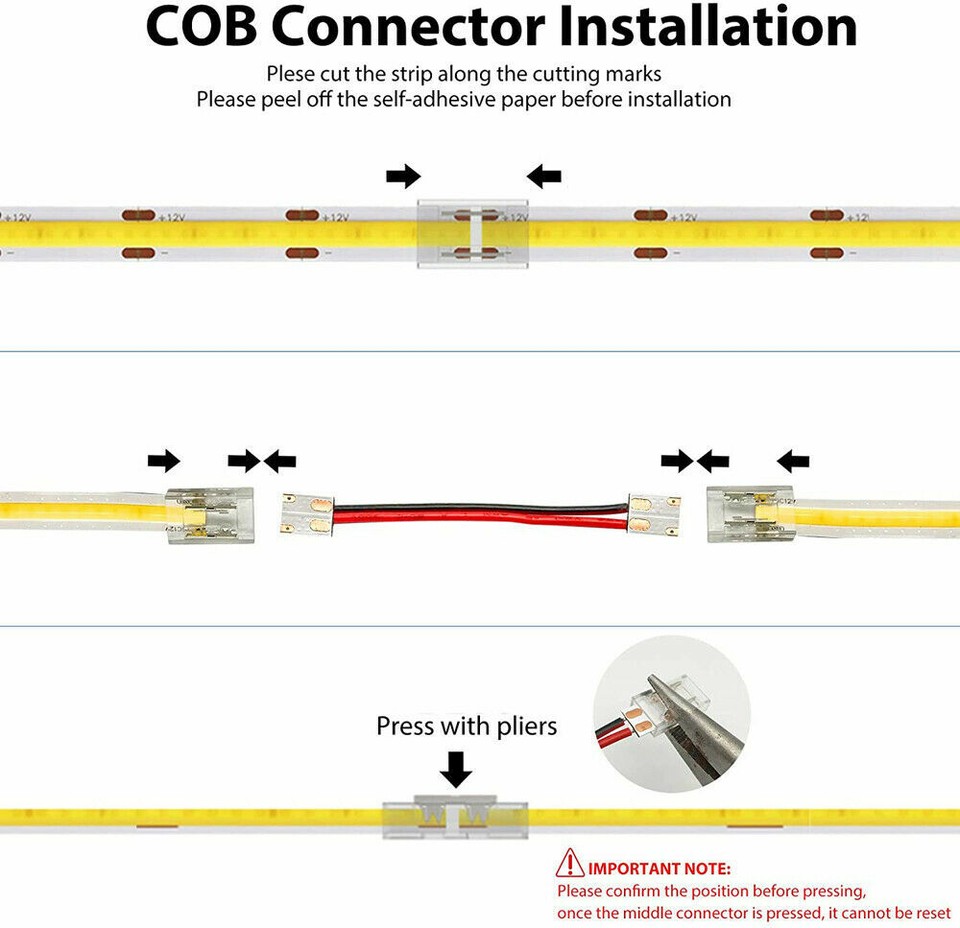 2Pin 4Pin 6pin LED Strip RGB cct Extension Cable Wire Adapter Clip ...