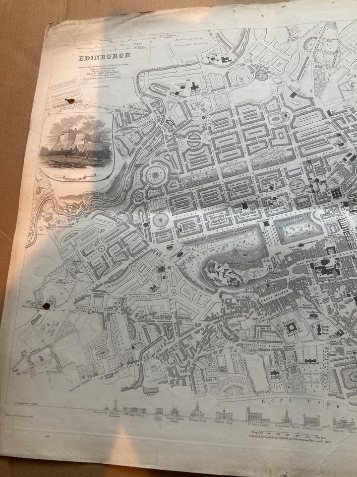 1834 map of edinburgh SDUK baldwin&cradock | eBay