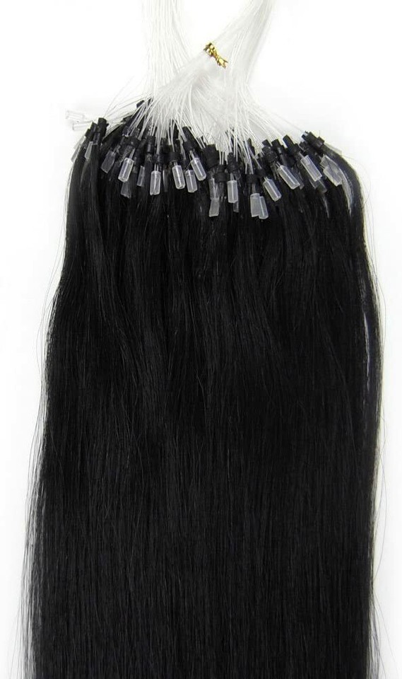 Micro Ring Loop Tip Remy Human Hair Extensions Straight Micro Beads ...