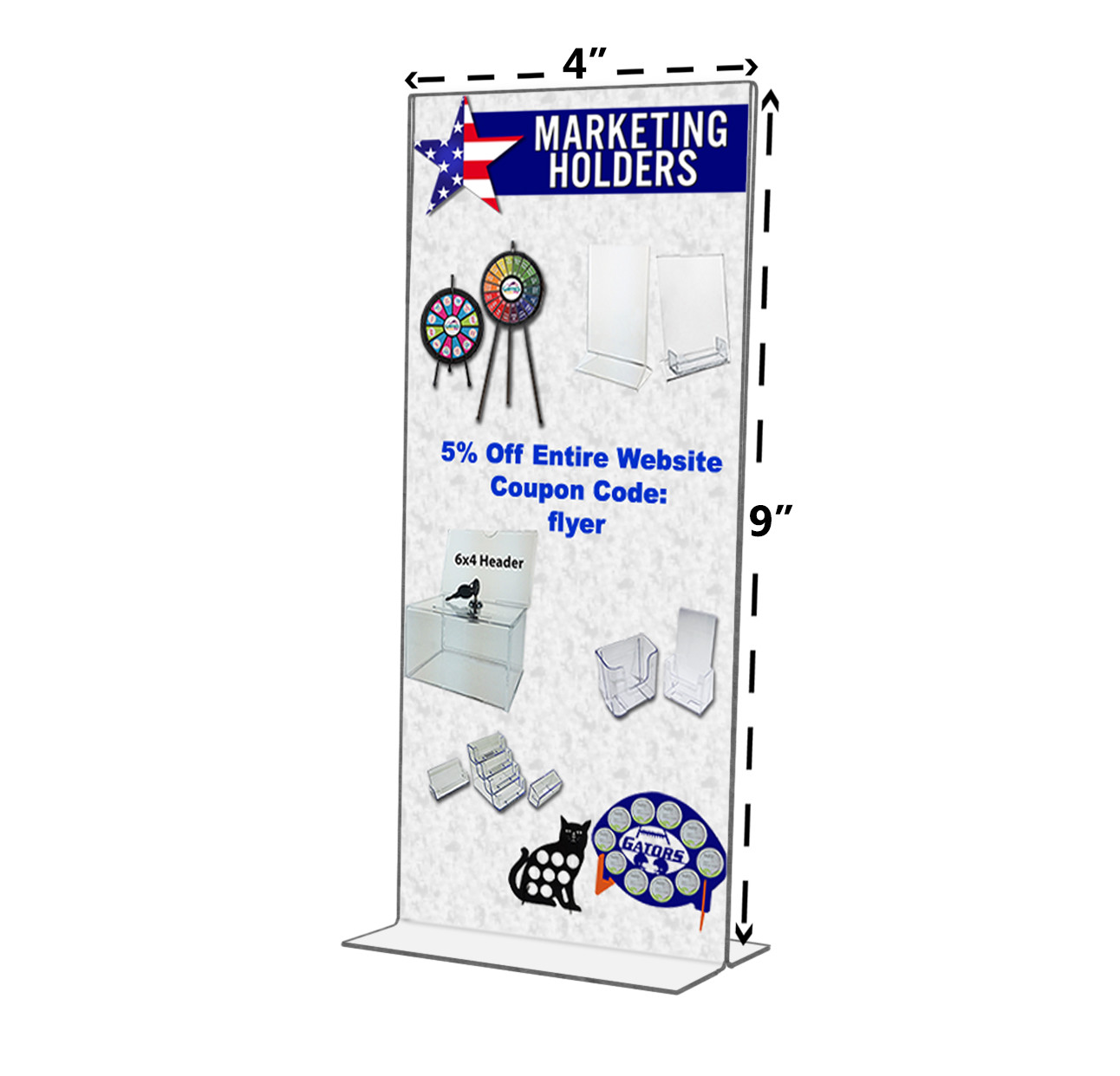 Retail Pricing Sheet Menu Table Countertop Bottom Loading Display ...