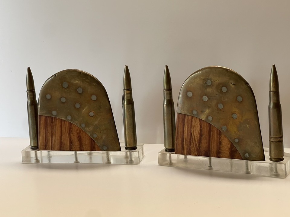 Metal Wood Sculpture Aviation WW2 Plane Propeller Bullets Modernist ...