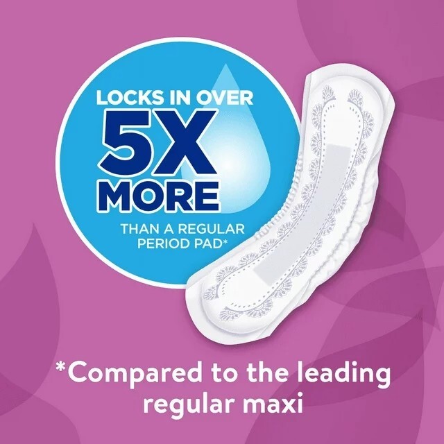 Equate Options Women's Incontinence Pads Maximum Absorbency Long Length ...