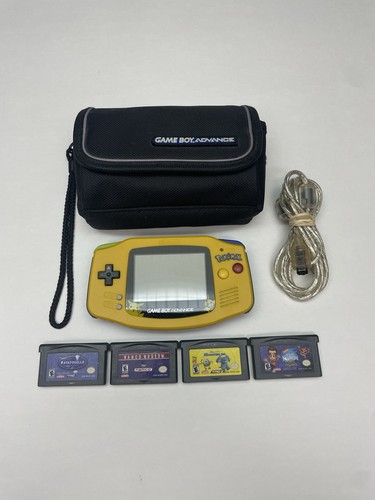 Nintendo Gameboy Advance Yellow Pikachu Pokemon Console With Games And ...