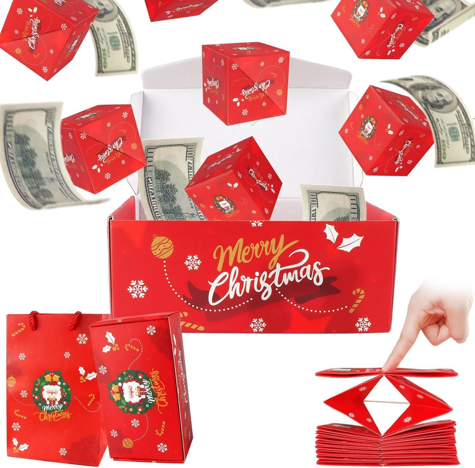 Christmas Explosion Gift Box, Money Gift Christmas, Pop up Explosion ...