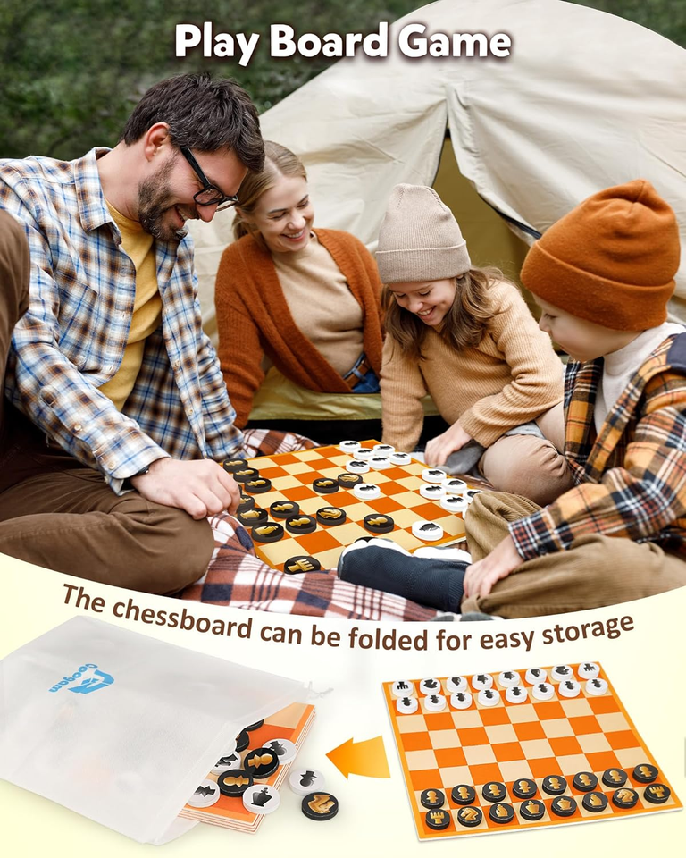 3-In-1 Chess and Checkers Game, Tic Tac Toe Vintage Jumbo Board Game ...