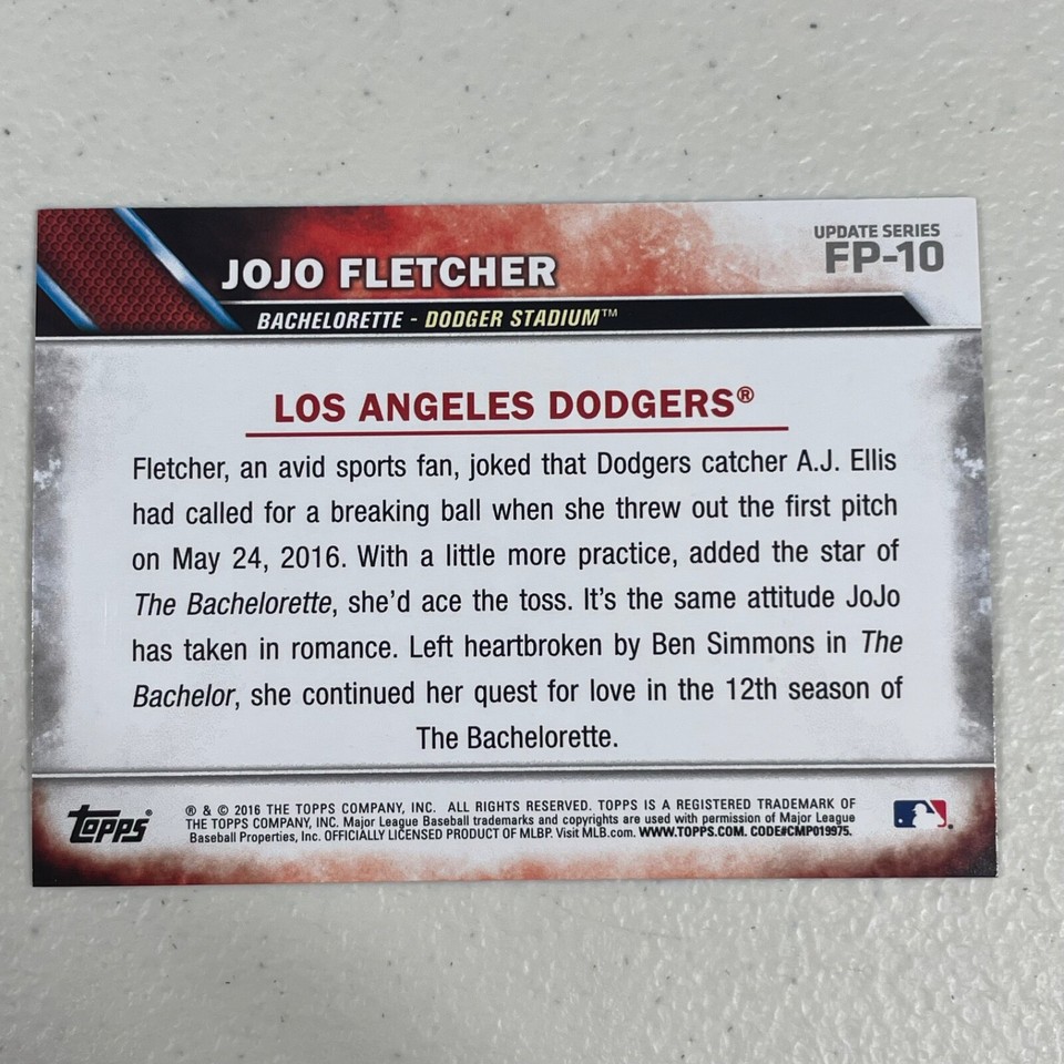 2016 Topps Update JOJO FLETCHER #FP-10 First Pitch Card Los Angeles ...