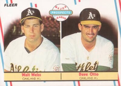 #652 Walt Weiss / Dave Otto - Oakland Athletics - 1988 Fleer Baseball ...