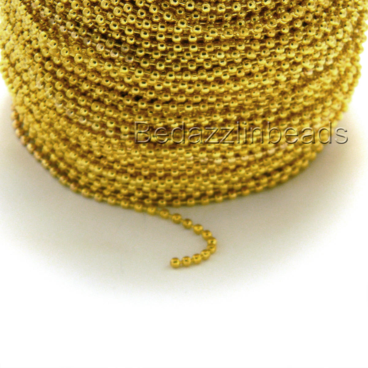 Round 2.4mm Dog Tag Beaded Ball Metal Chain Sold Bulk by the Yard ...