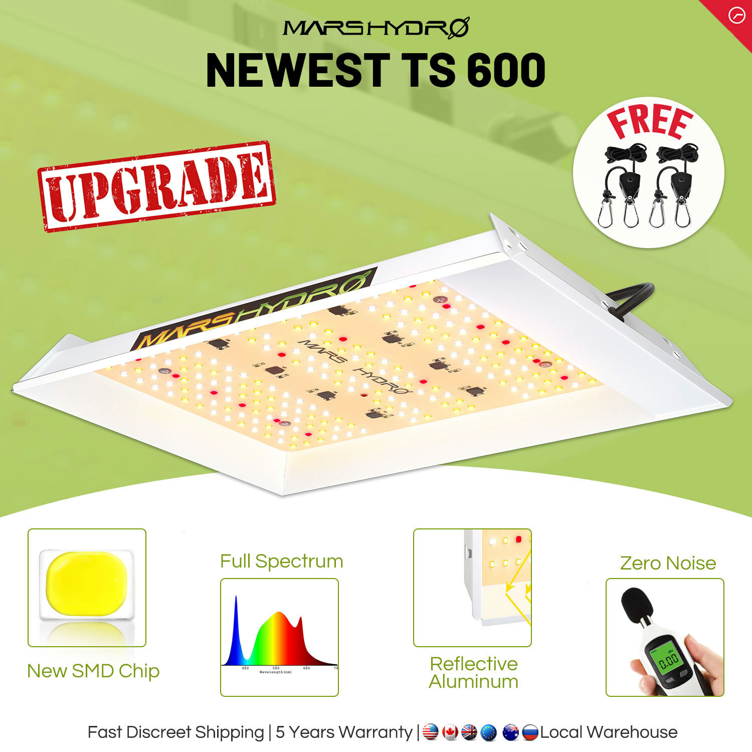 Mars Hydro TS 600W LED Grow Light Full Spectrum for Indoor Plants Veg ...