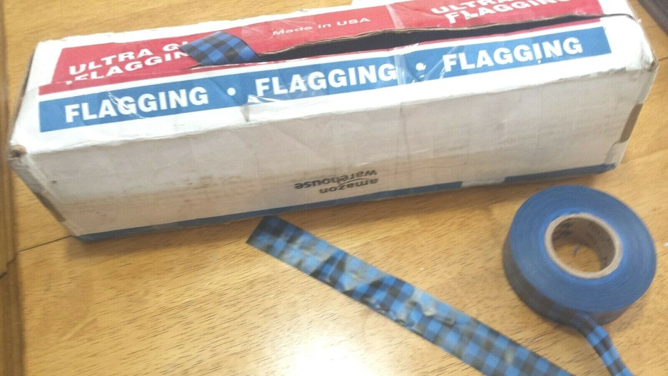 12x ULTRA GLO Flagging Contractor's Flagging Tape Blue Checker 1-3/16 ...