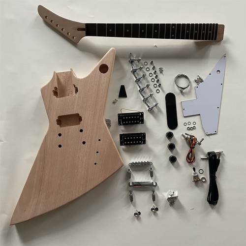 Unfinished DIY Flying V 6 Strings Electric Guitar Mahogany Body&Neck HH ...