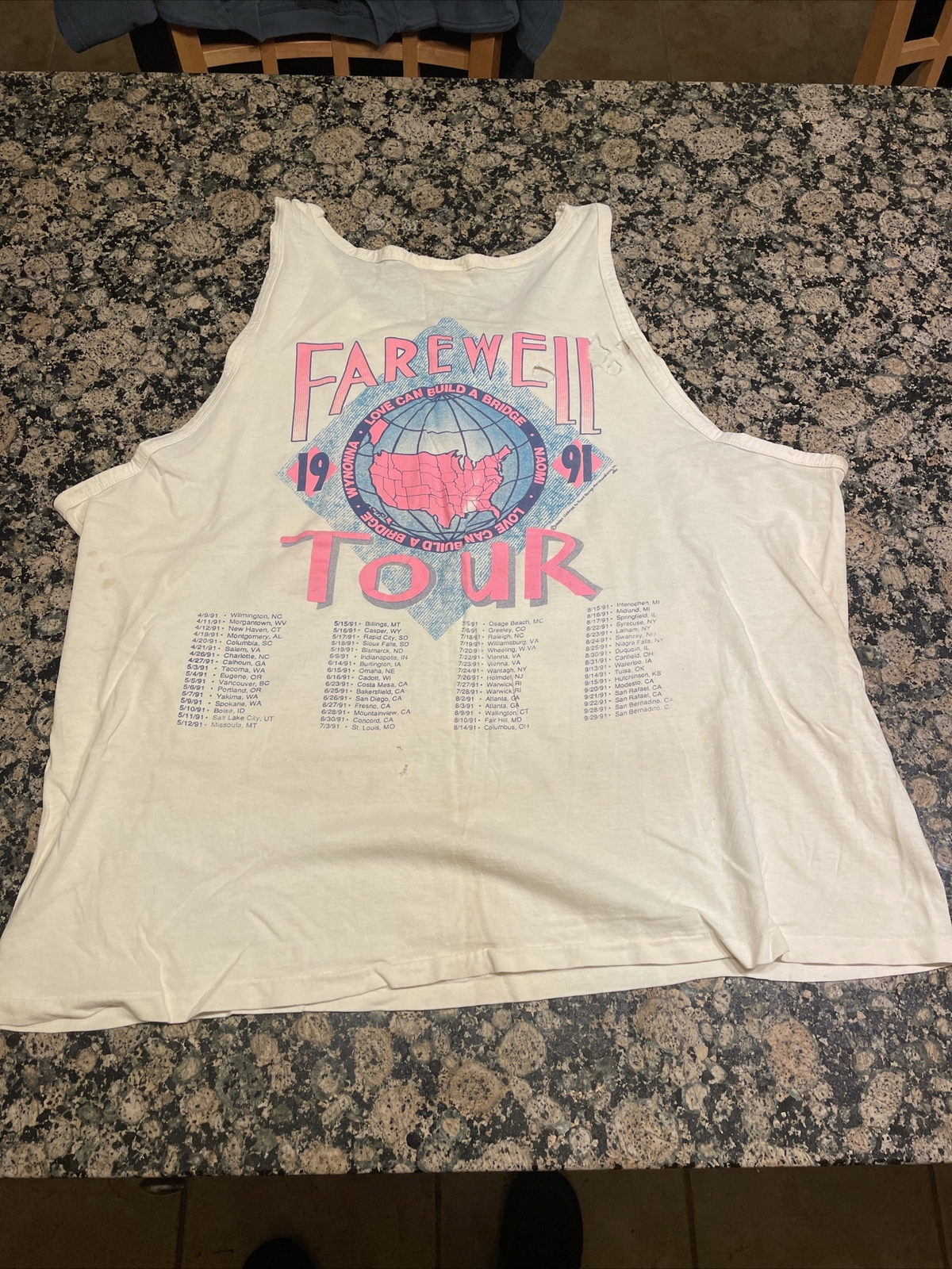 Authentic 1991 The Judds Farewell Tour Tank Top Size … - Gem