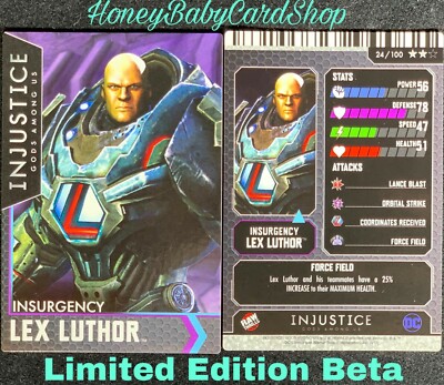 Injustice Arcade Limited Edition Beta Card 24 Insurgency Lex Luthor Out ...