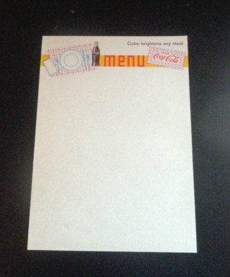 Coca-Cola Menu Sheet #1 | eBay