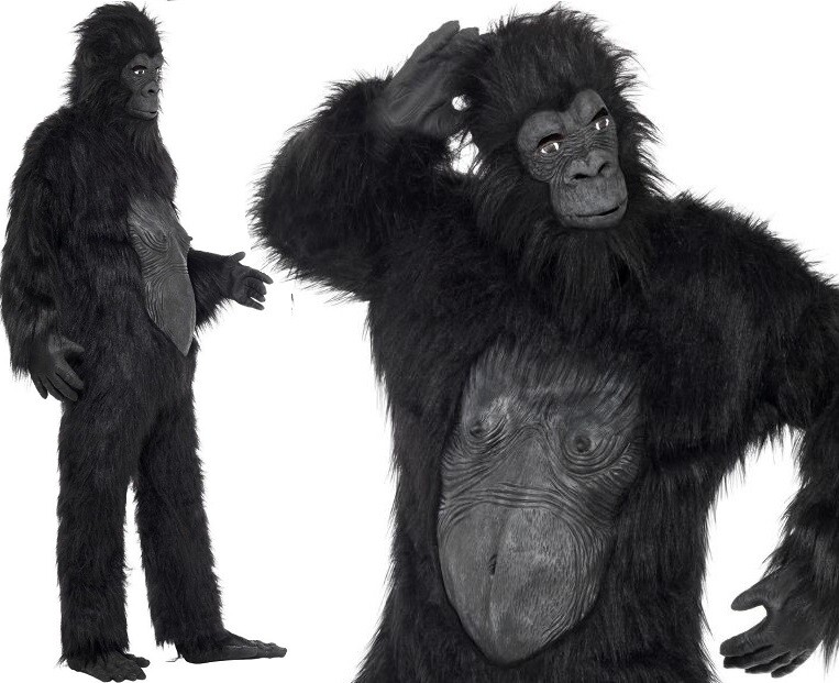 Adult Super Deluxe Gorilla Fancy Dress Costume Ape Silverback Suit by ...
