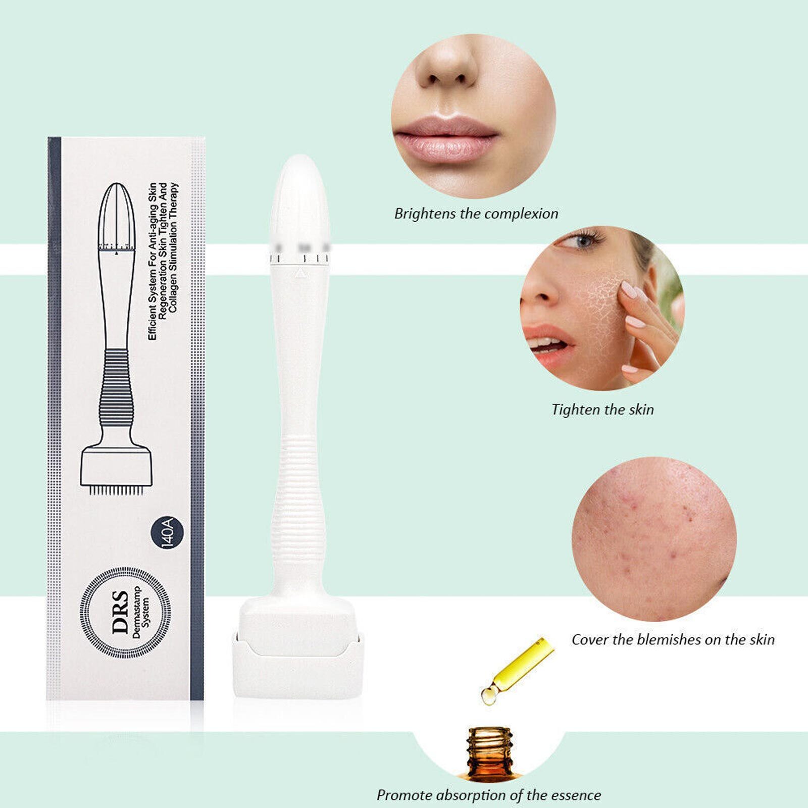 Derma Stamp Micro Needling Therapy Face Skin Tool for Scar Hair Loss ...