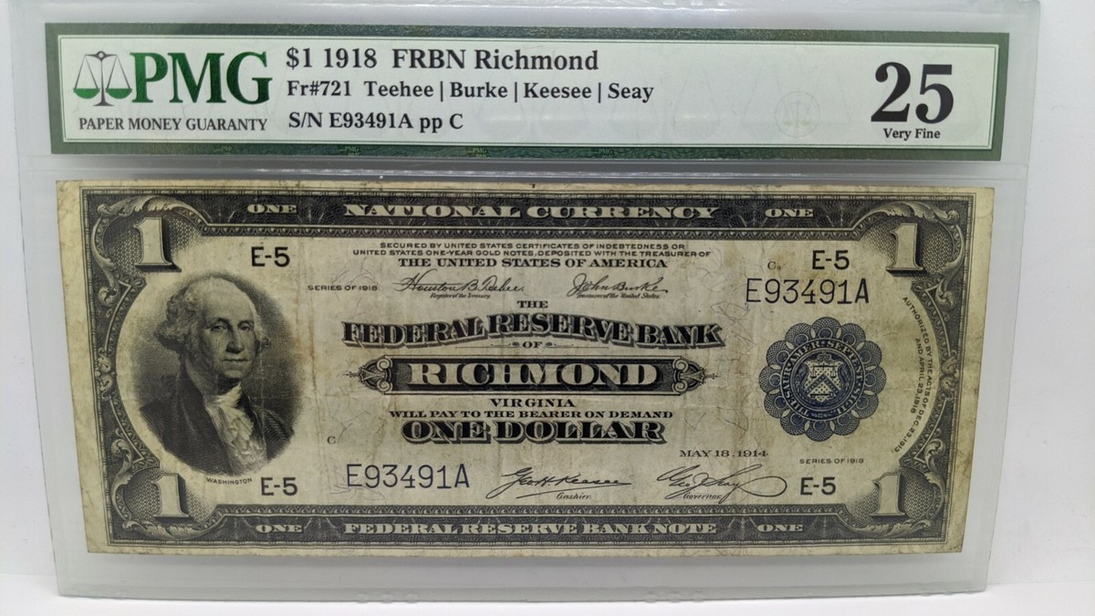 United States One Dollar Federal Reserve Bank Note 1918