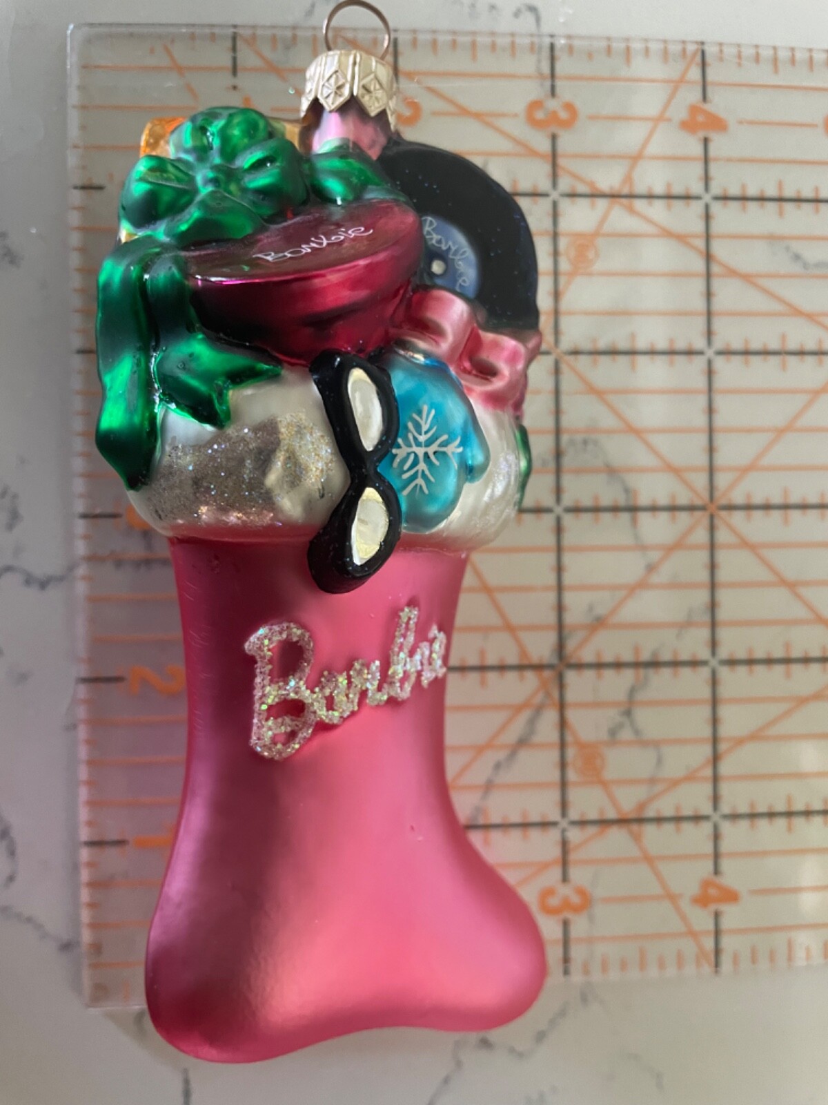 Christopher Radko BARBIE PINK STOCKING Christmas Ornament in Box RARE ...