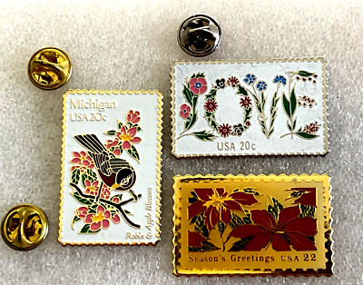 Lot 3 USA 20&22 Cent Postage Stamp Lapel Pins. #28 | eBay