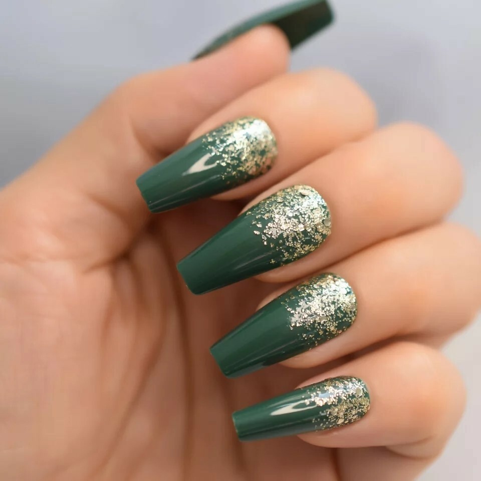 Green Glitter Acrylic Nails 15 Best Glitter Nail Design Ideas To Glam