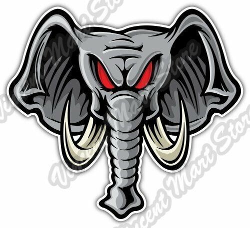 Devil Elephant Head Angry Face Evil Cartoon Car Bumper Vinyl Sticker ...