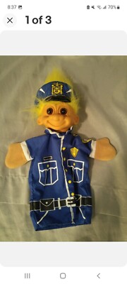 Russ Treasure Troll Police Officer Cop Toy Hand Puppet 10" Long Vintage ...