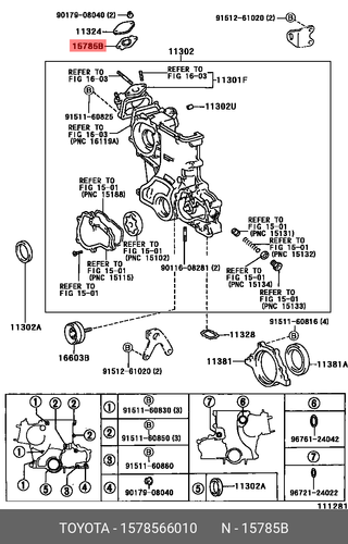 Genuine OE gasket, water outlet pipe, 1578566010 for TOYOTA 15785-66010 ...
