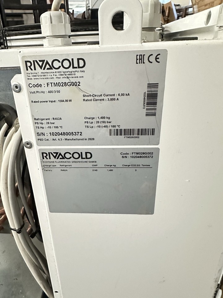 Rivacold 2020 Coldroom Monoblock Refrigeration Unit Very Little Use ...