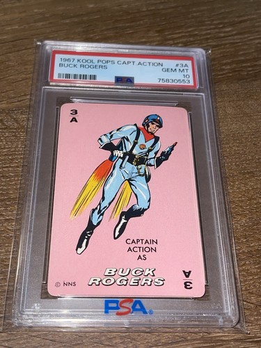 1967 Kool Pops Captain Action Buck Rogers #3A PSA 10 GEM MINT RARE ...