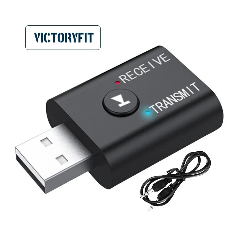 2n1 USB Bluetooth 5.0 Audio Transmitter Receiver Adapter For TV PC Car ...
