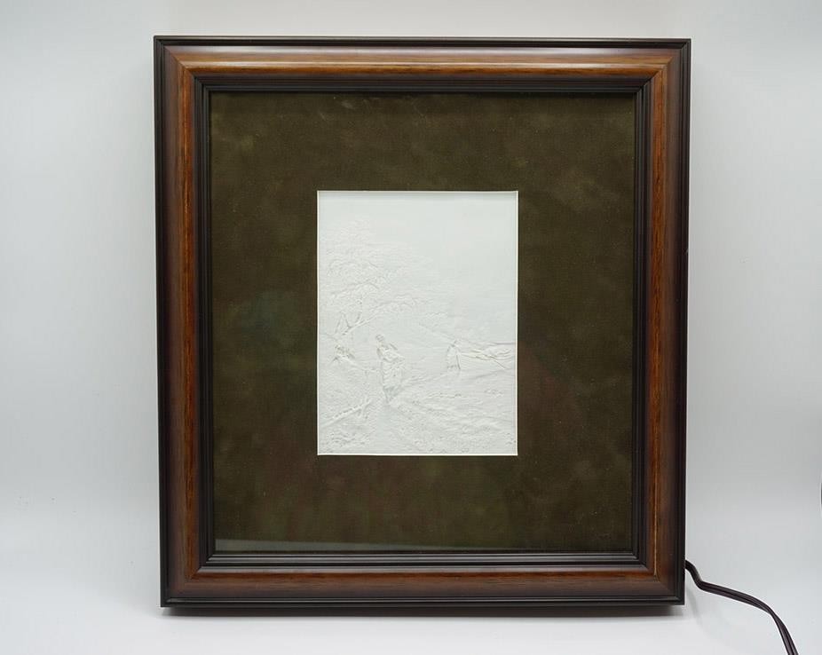 Antique Victorian Porcelain Lithophane Illuminated Light Box Ornate ...