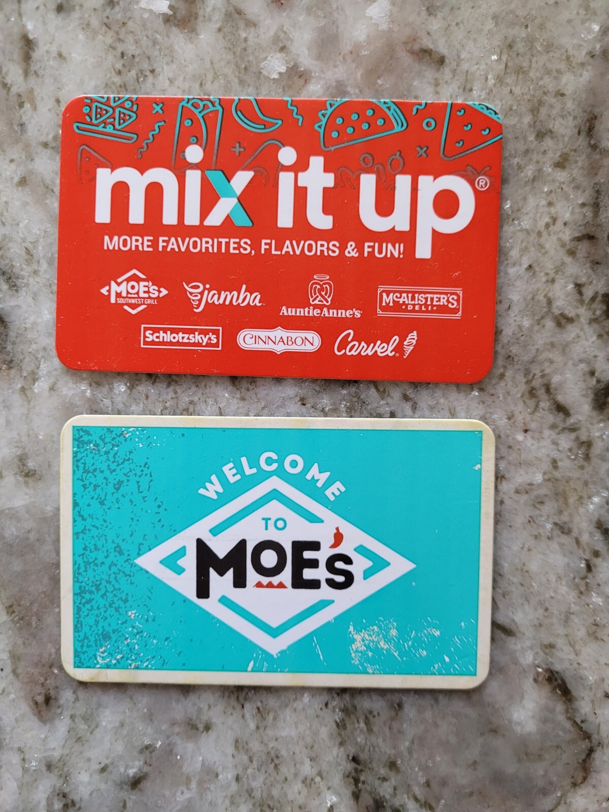 Moe's Gift Cards LOT of 2 Bright and Colorful 2023 -Collectible -NO ...