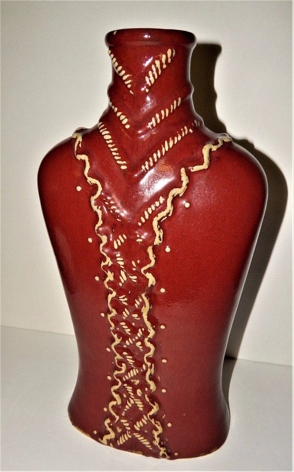 Oriental Jacket Ceramic Dark Red Dress Robe Shaped Vase Art Figurine ...