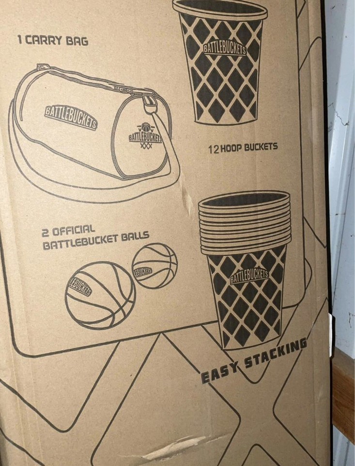 NEW Battle Buckets Giant Yard Pong X Basket Ball Game with Durable ...