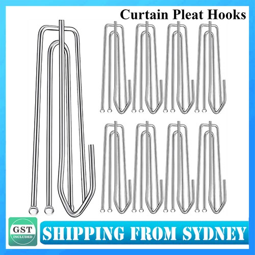 50X Silver Curtain Pleat Hooks 4 Prong Slips Gathering Hook Heading ...