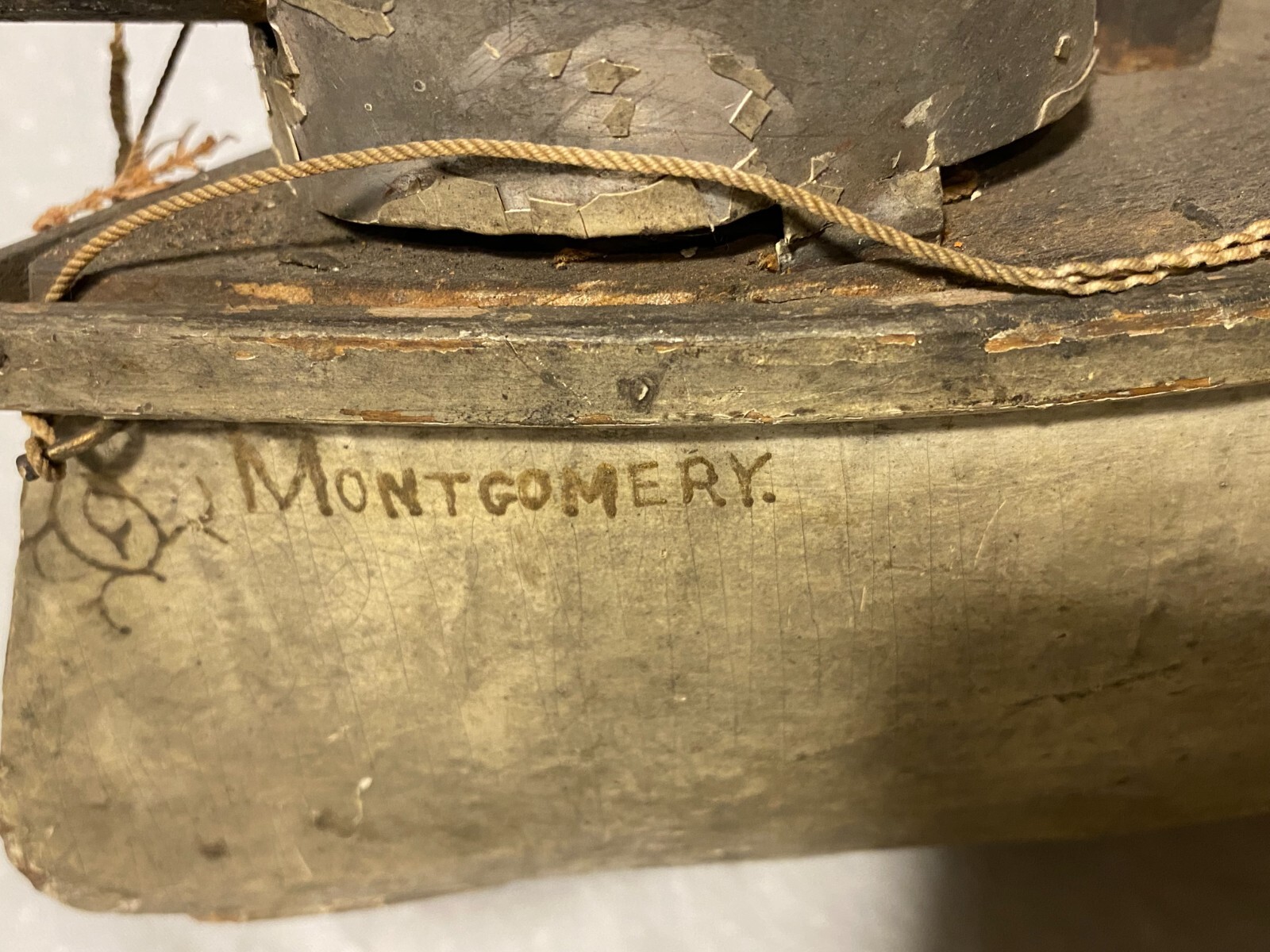 Antique Handmade Folk Art Ship Model USS Montgomery circa 1860s Civil ...