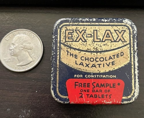 Antique Vintage Exlax Ex-Lax Chocolated Laxative Medicine Tin ...