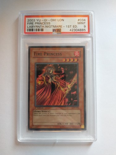 Yu-Gi-Oh Fire Princess Super Rare LON-034 1st Edition PSA 9 | eBay