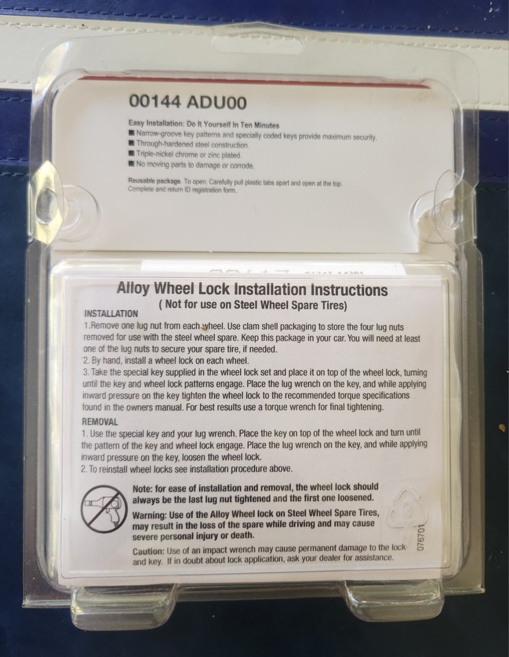 Kia Motors Wheel Lock Set 00144 ADU00 - Genuine Kia Parts - New | eBay
