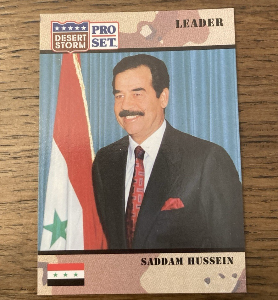 Saddam Hussein 1991 Pro Set Trading Card #69 George H W Bush #79 Desert ...