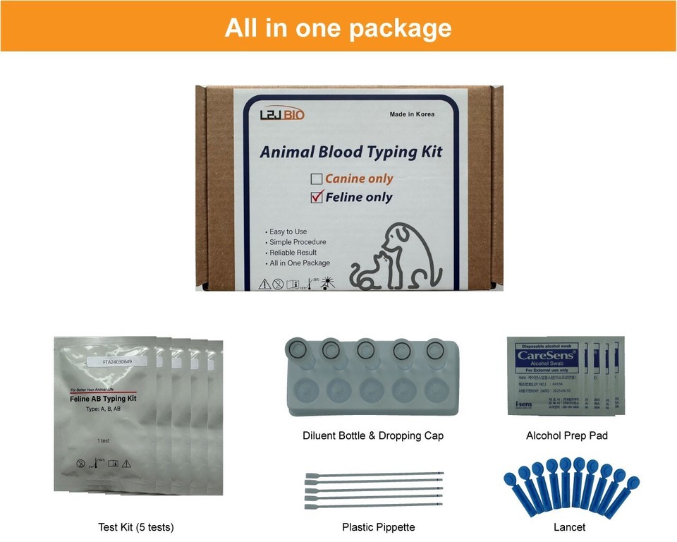 [L2J BIO] Feline AB Blood Typing Rapid Kit, Health Test Kit for Pet ...