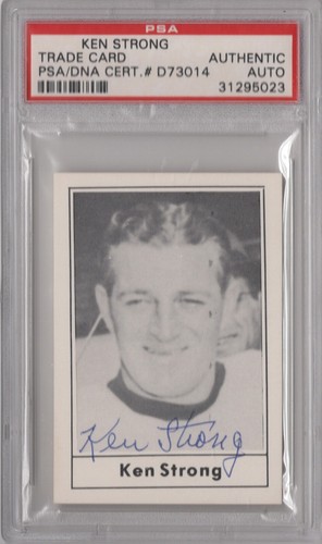 Ken Strong 1977 Touchdown PSA/DNA Signed Autograph Card New York Giants ...