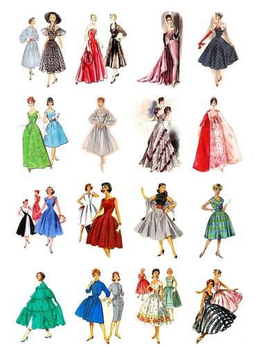 Vintage Decoupage Paper Pack 10 Sheets A4 50s Fashion Scrapbook Craft ...