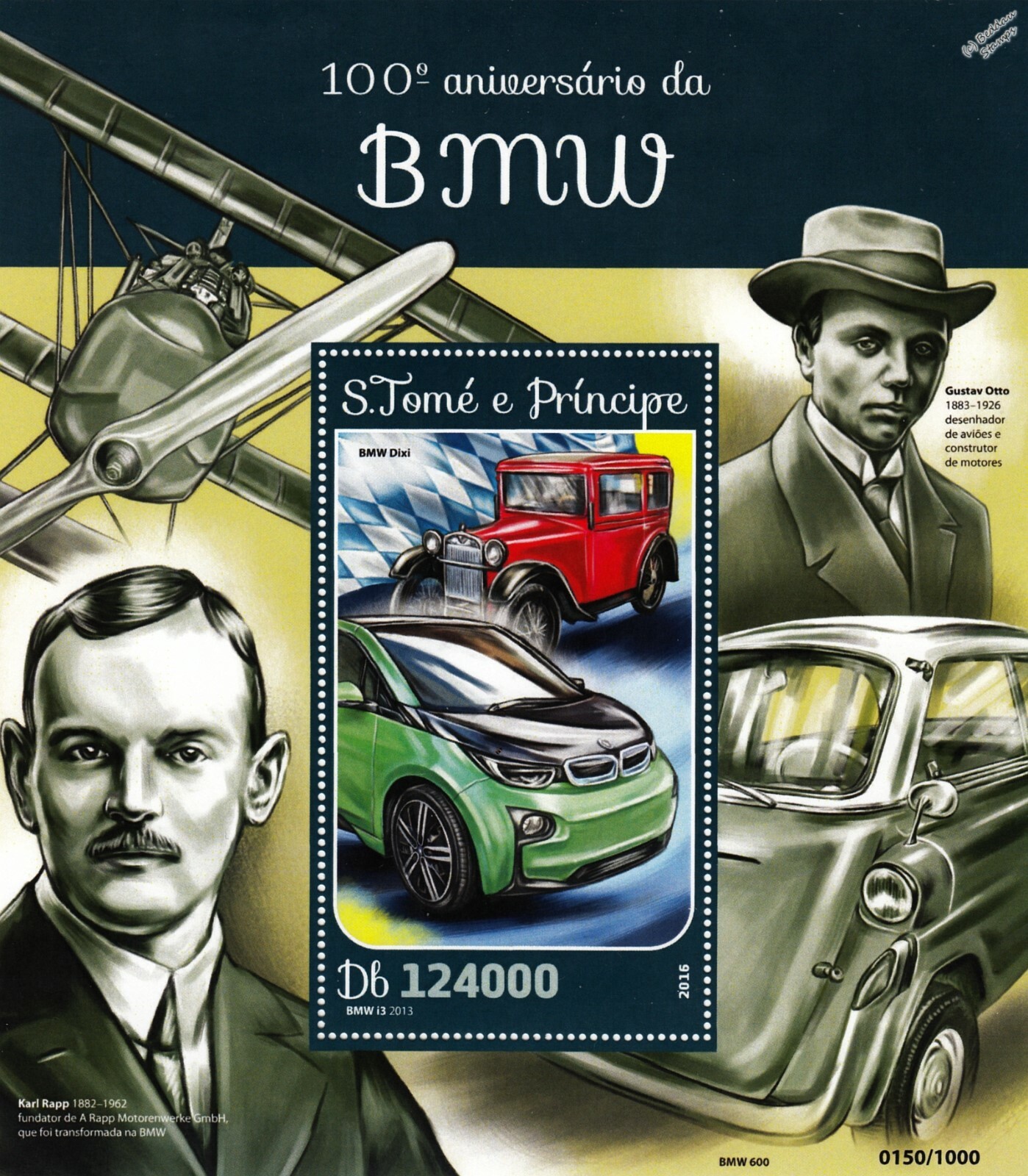 Karl Rapp & Gustav Otto BMW DIXI / i3 / Isetta 600 Car Stamp Sheet ...