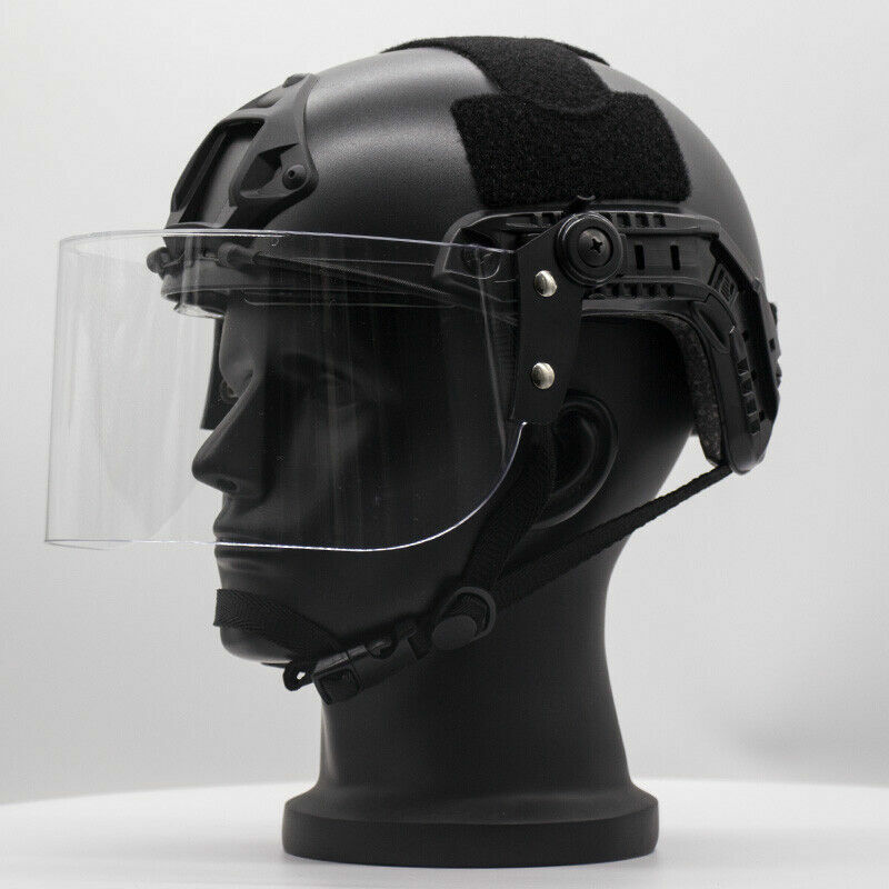 Mich/ FAST Helmet Tactical Face Shield Transparent Windproof Lens Mask ...